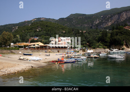 Alipa beach and harbour, Palaiokastritsa, Paleokastritsa, western Corfu ...