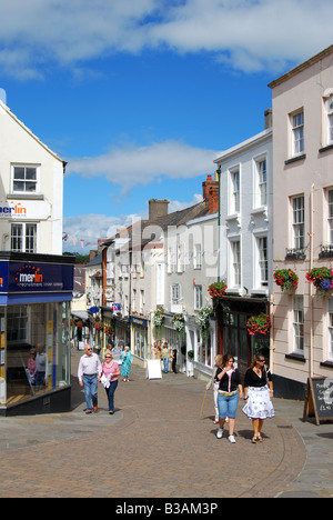 street of shops, chepstow town centre, monmouthshire, south wales, uk ...