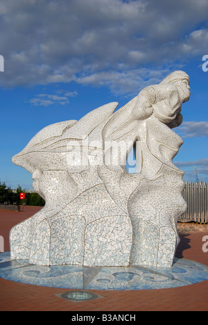 Captain Scott Memorial Statue on waterfront, Cardiff Bay, Cardiff ...