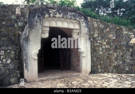Museum of Sculpture at Mayan archeological site, Copan Ruins, Unesco World Heritage site ...