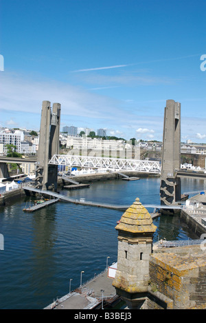 The biggest drawbridge in Europe, Recouvrance Bridge, Brest, Brittany ...
