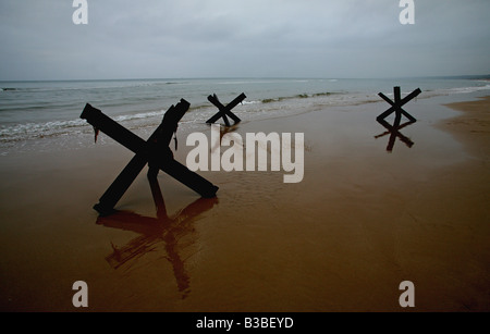 German Tank Trap Hedgehog on Utah Beach site of the famous D-Day ...