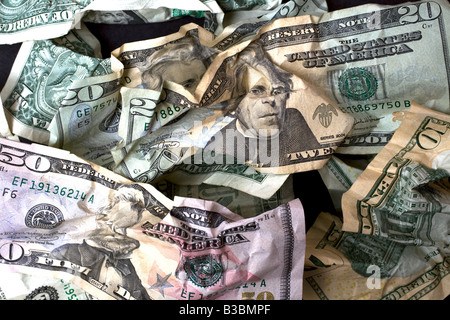 Crumpled Twenty Dollar Bill Stock Photo - Alamy