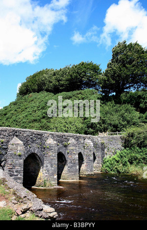 Landacre Bridge spanning the River Barle near Withypool Exmoor National ...