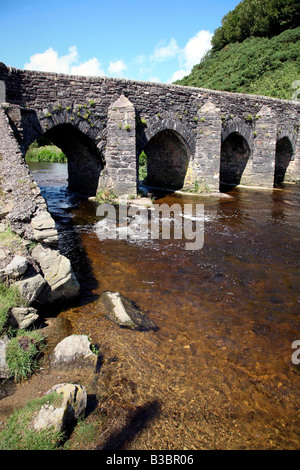 Landacre Bridge spanning the River Barle near Withypool, Exmoor ...