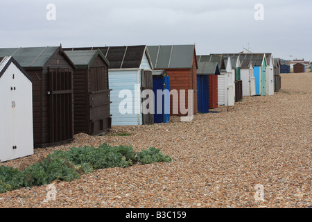 Expensive beach huts on Hayling Island Stock Photo - Alamy