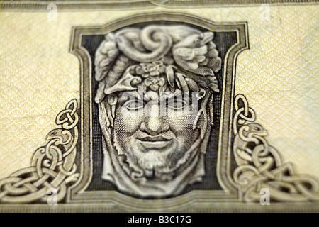 Reverse detail of Irish 'Lady Lavery' 10 Pound Note 1973 Stock Photo ...