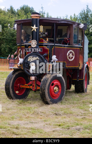 Foden D Type Steam tractor old classic transport vehicle red landscape ...
