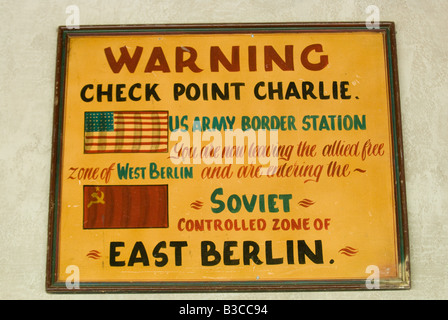 US Army checkpoint sign, Checkpoint Charlie, Berlin Stock Photo ...