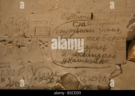 Graffiti of Soviet soldiers in the Reichstag, Berlin, Germany Stock ...