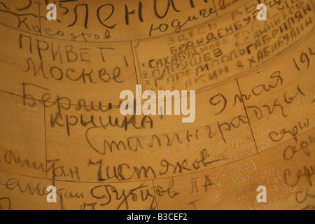 Graffiti of Soviet soldiers in the Reichstag, Berlin, Germany Stock ...