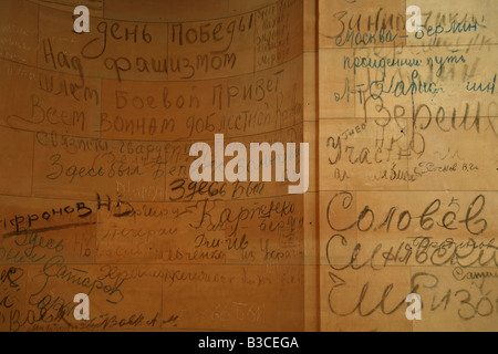 Graffiti of Soviet soldiers in the Reichstag, Berlin, Germany Stock ...