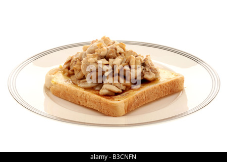 Tinned Healthy Fish Cod Roe On Toast Meal Isolated Against A White ...