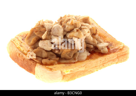 Tinned Healthy Fish Cod Roe On Toast Meal Isolated Against A White ...