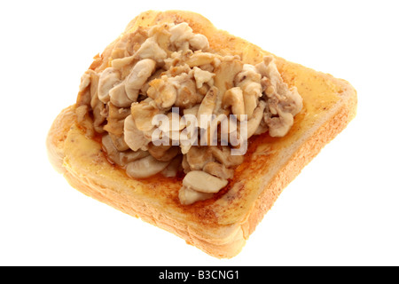 Tinned Healthy Fish Cod Roe On Toast Meal Isolated Against A White ...