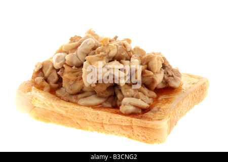 Tinned Healthy Fish Cod Roe On Toast Meal Isolated Against A White ...