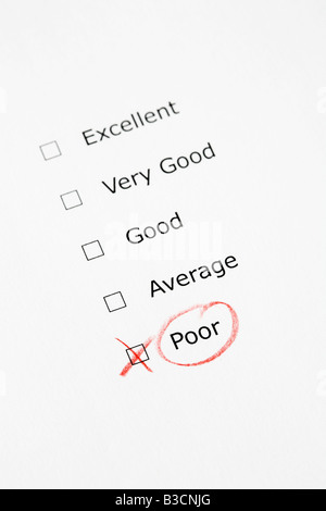 rating excellent to very poor Stock Photo - Alamy
