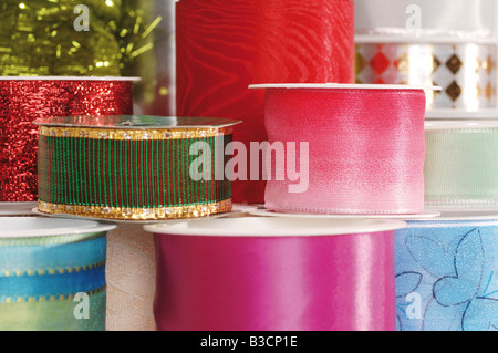 Colored ribbon rolls Stock Photo - Alamy