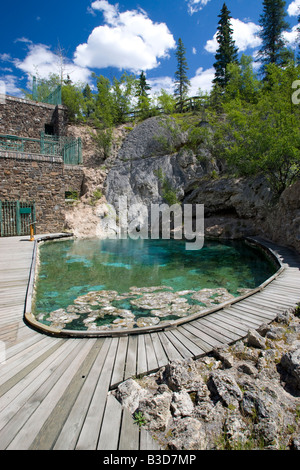 Banff Cave and Basin pool with Banff Spring Snails Stock Photo - Alamy