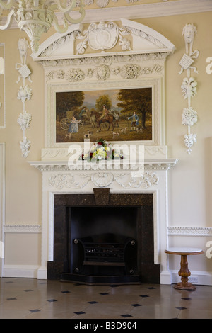 Luxurious vintage interior with fireplace in the aristocratic style ...