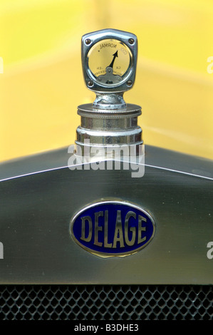 Delage car radiator temperature gauge Stock Photo - Alamy