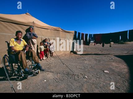A family at the Schmidtsdrift camp in Northern Cape, South Africa Stock ...