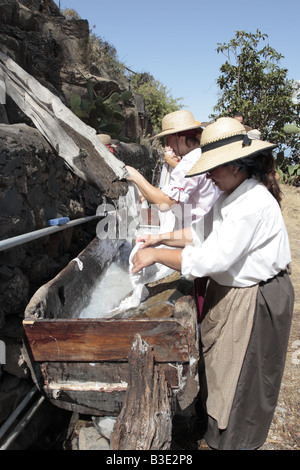 Washing clothes the old fashioned way young girls help with the ...