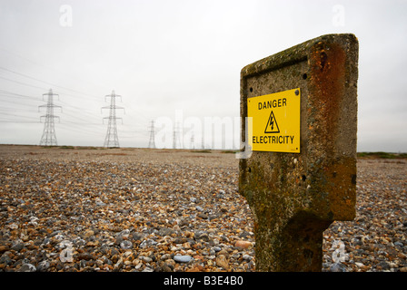 Electricity pylons danger of electrocution or electrical shock if touch ...