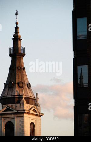 St Nicholas Cole Abbey, church in the City of London; ship weathervane ...