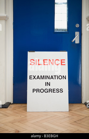Silence Examination in Progress sign on door of the cathedral music ...