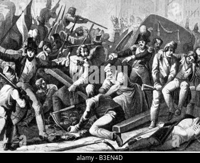 events, revolution 1848 - 1849, February riots in Munich, angry crowd ...