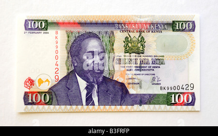 100 Kenyan shillings bank note of Kenya. Kenyan shilling is the ...
