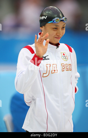 Japanese Olympic swimmer Hanae Ito speaks during a media event outside ...