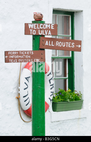 Sign at Ulva Ferry, Isle of Mull, Scotland, UK Stock Photo: 25839684 ...