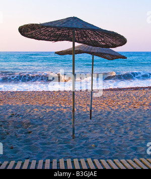 Maleme Beach sunset Crete Greece Stock Photo - Alamy