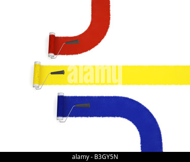 3D render of paint rollers Stock Photo - Alamy