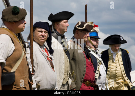 George Washington impersonator Dean Malissa inspecting troops at ...