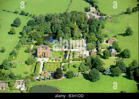 An aerial view of Ludstone Hall near Claverley in Shropshire England ...