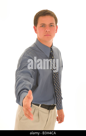 Business man forward stretched out his right hand Stock Photo - Alamy