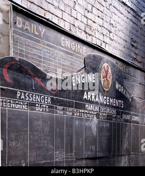 Old British Railways engine roster board in West Coast Railway Stock ...