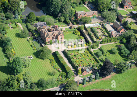 An aerial view of Ludstone Hall near Claverley in Shropshire England ...