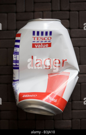 Can of Tesco Value Lager Stock Photo - Alamy