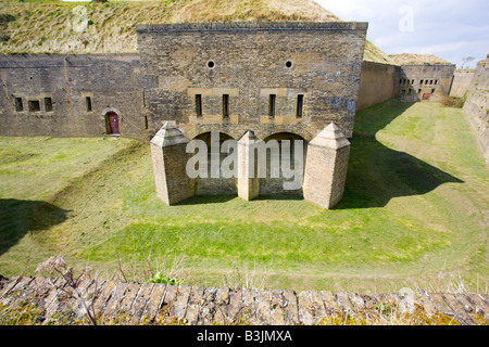 Drop Redoubt with Dover Castle in the distance, Western Heights Stock ...