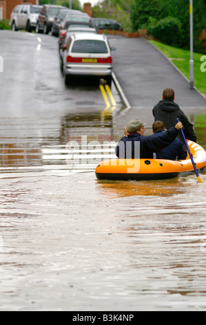 flooded houses in Evesham Worcestershire. 2007 flood Stock Photo - Alamy