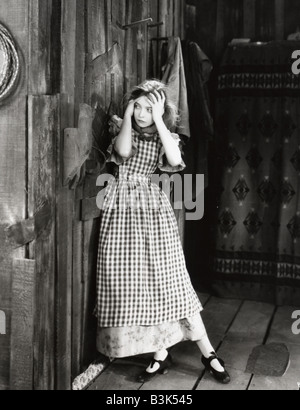 Lillian Gish (1893-1993), silent film star and wearing flowers in her ...