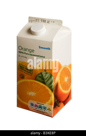 Orange and white juice box isolated on a white background Stock Photo ...