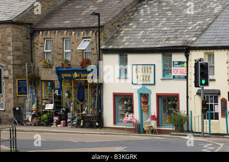 HighStreet shops at Camelford Cornwall Great Britain Stock Photo - Alamy