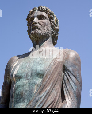 Bronze statue of Cleobulus, Lindos, Rhodes, Greece Stock Photo ...