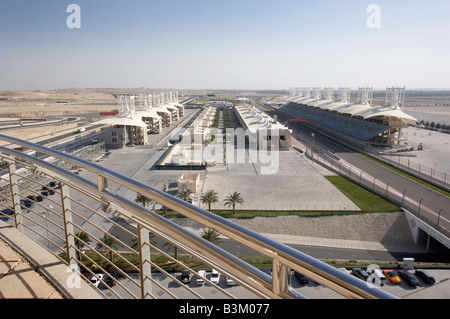 Sakhir Tower & main grandstand at the BIC Bahrain International Circuit ...