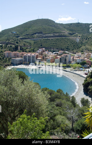 portbou spain spainsh town beach train station boarder sea ...